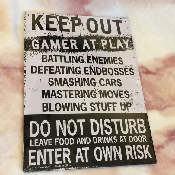 Spencer's | Accessories | Keep Out Gamer At Play Metal Sign Nwt | Poshmark